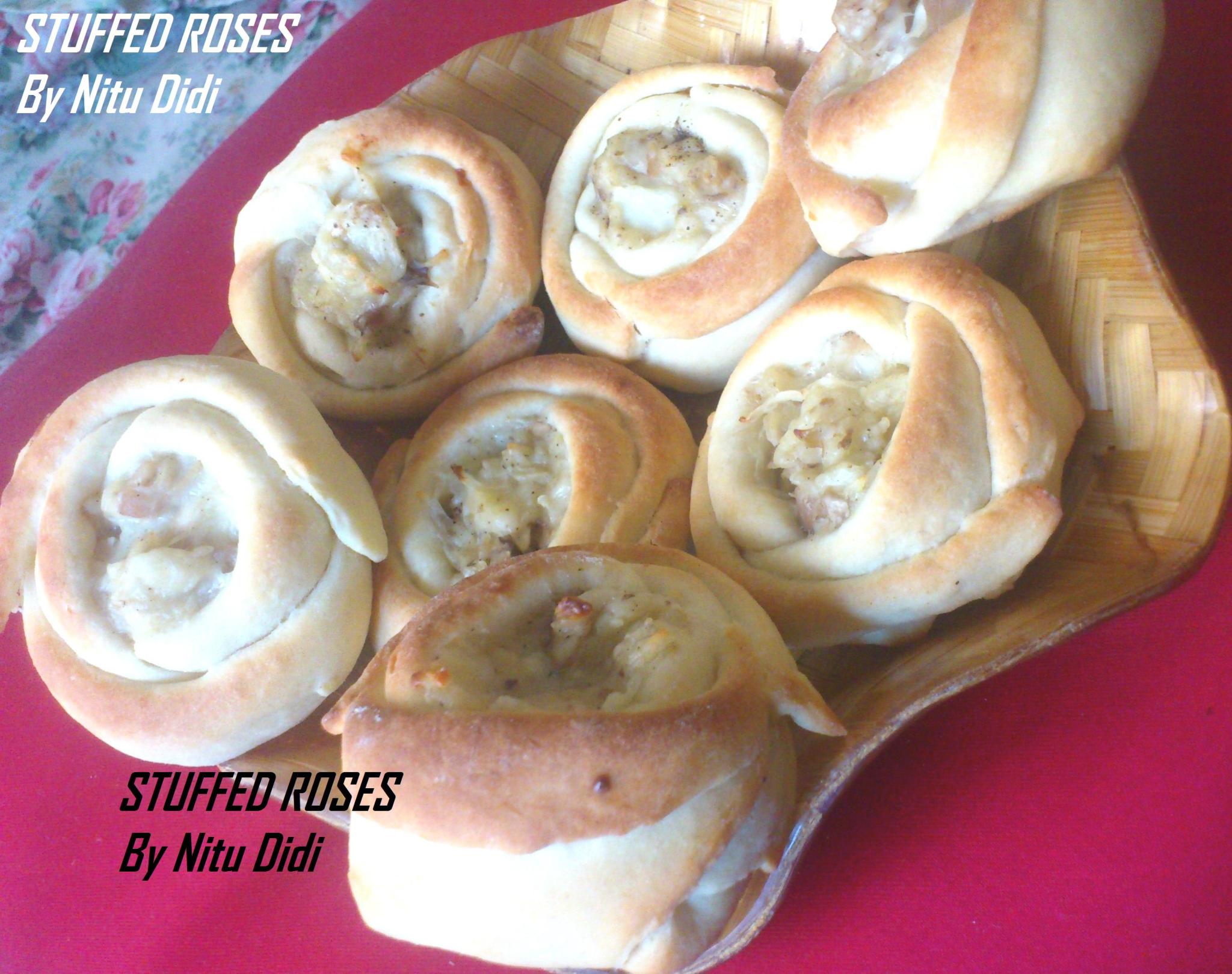 ROSES MADE OUT OF DELICIOUS DOUGH WITH SAVOURY FILLING | nitu didi